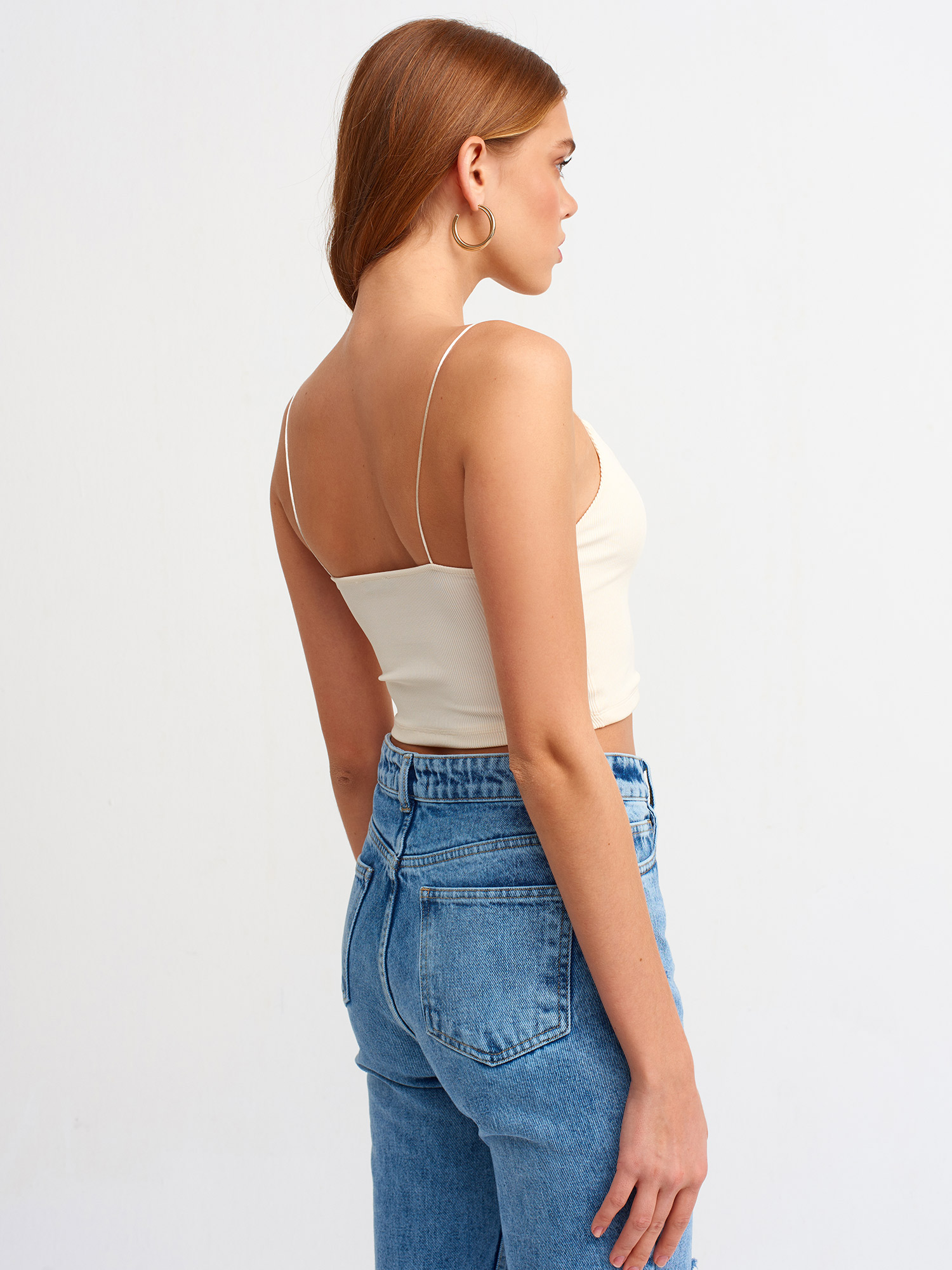 3665 Askılı Crop Top-Natural | CROP TOP | Dilvin