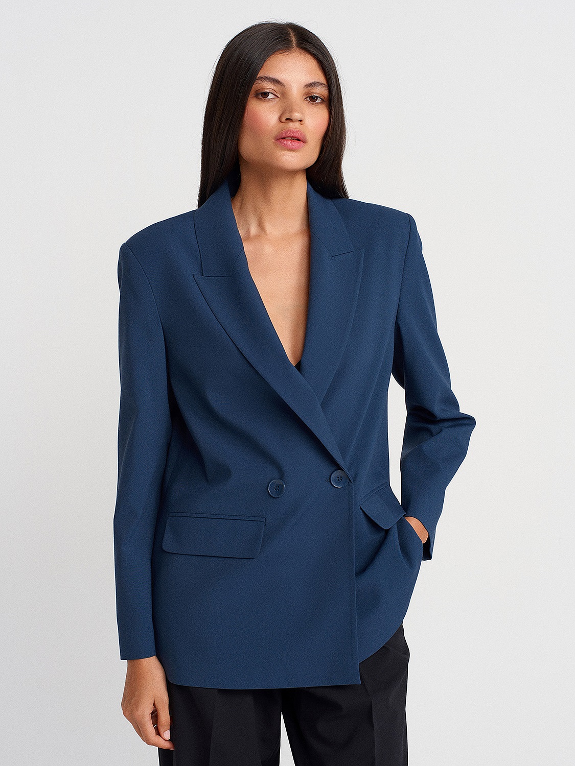 60770 Blazer Ceket-Lacivert | CEKET | Dilvin